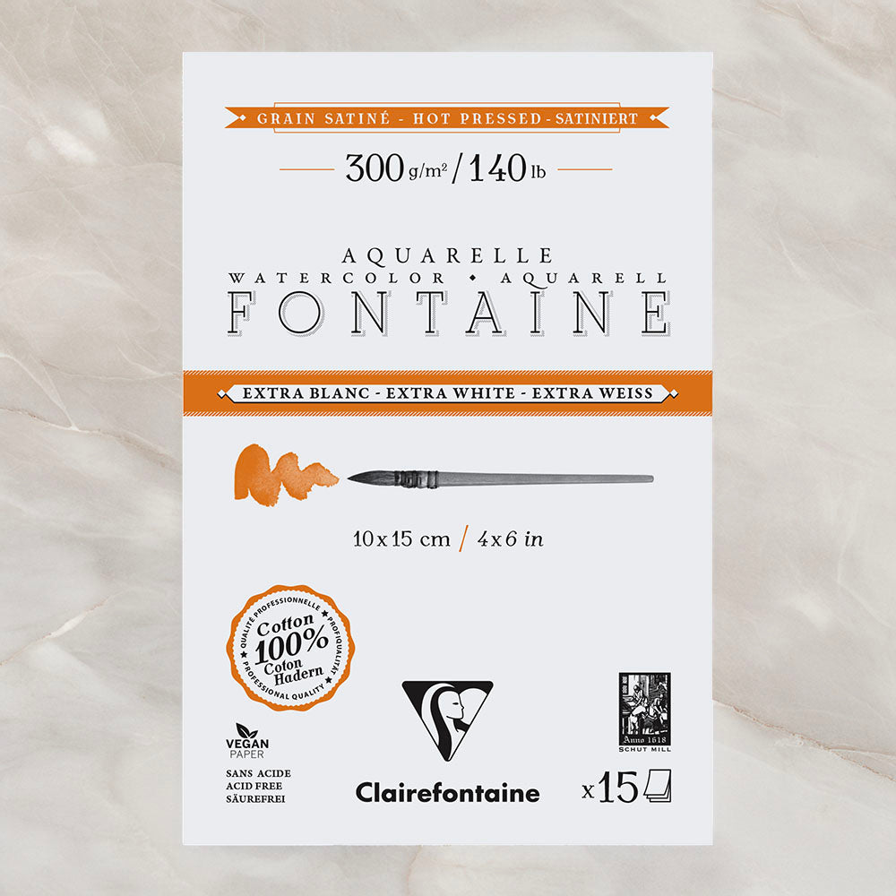 Fontaine 100% Cotton EW Watercolour Paper | Hot Press Blocks – Arthouse ...